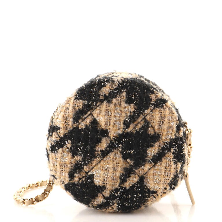 Chanel Round Clutch with Chain and Coin Purse Quilted Tweed with ...