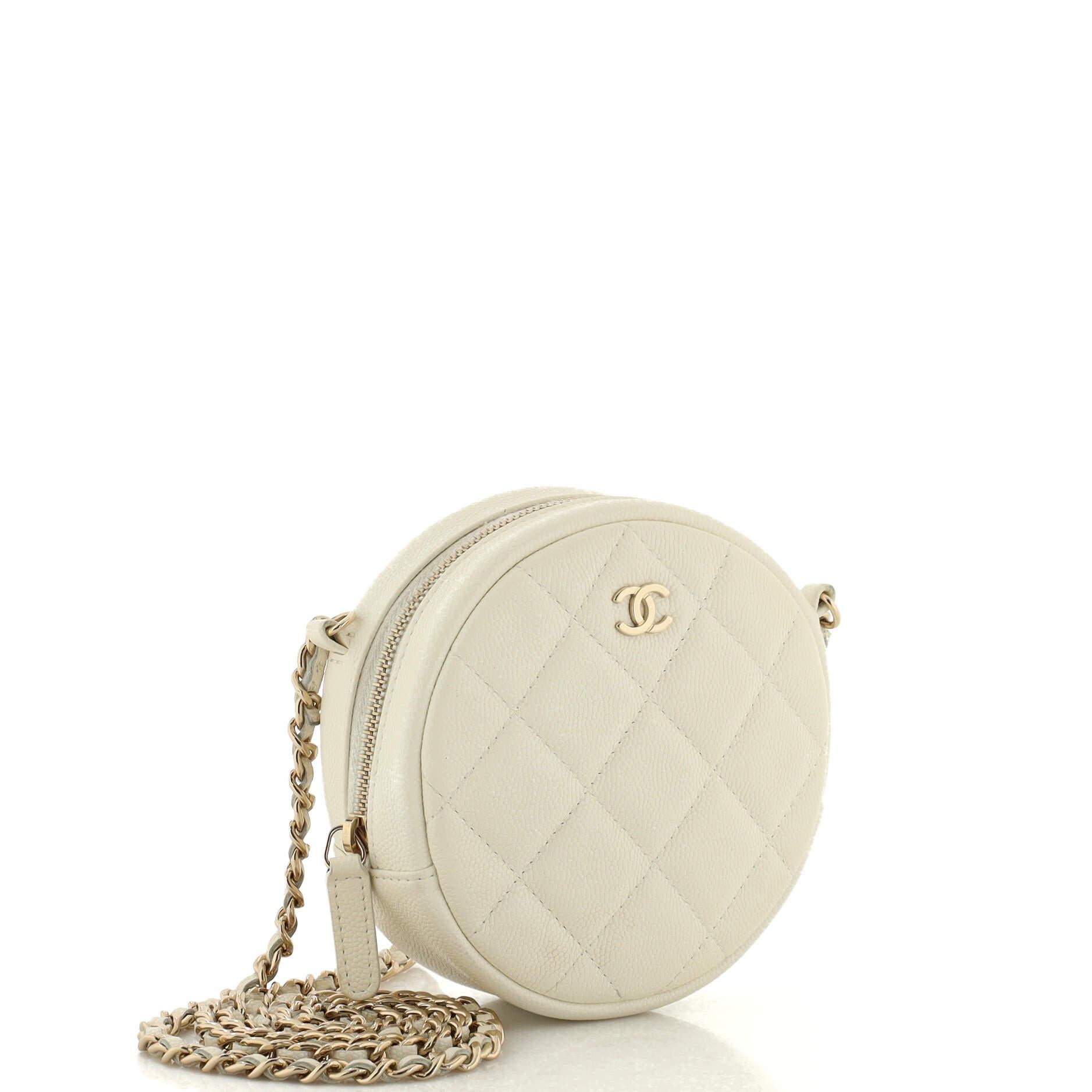 Chanel Round Clutch with Chain Quilted Iridescent Caviar Mini For Sale ...