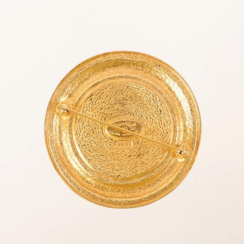 Chanel Round Logo Emblem Design Brooch For Sale at 1stDibs