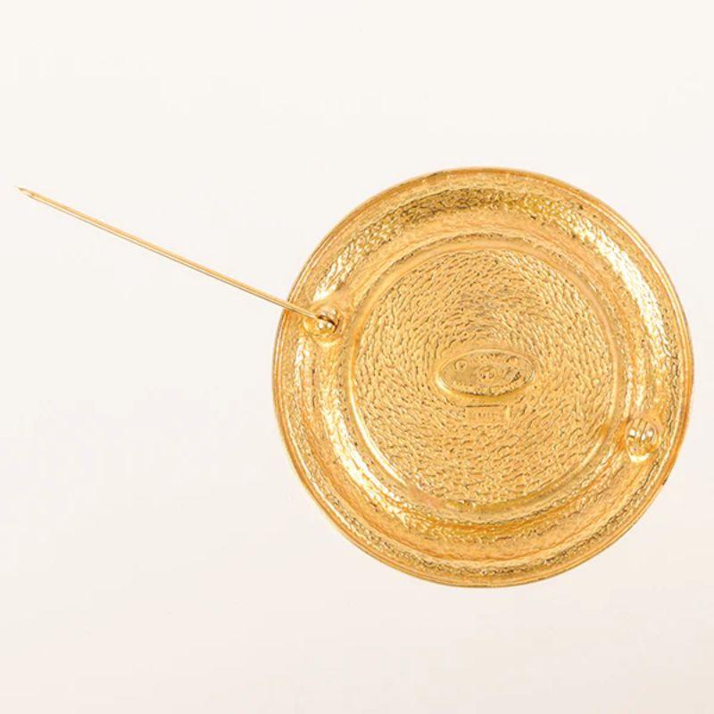 Chanel Round Logo Emblem Design Brooch For Sale at 1stDibs