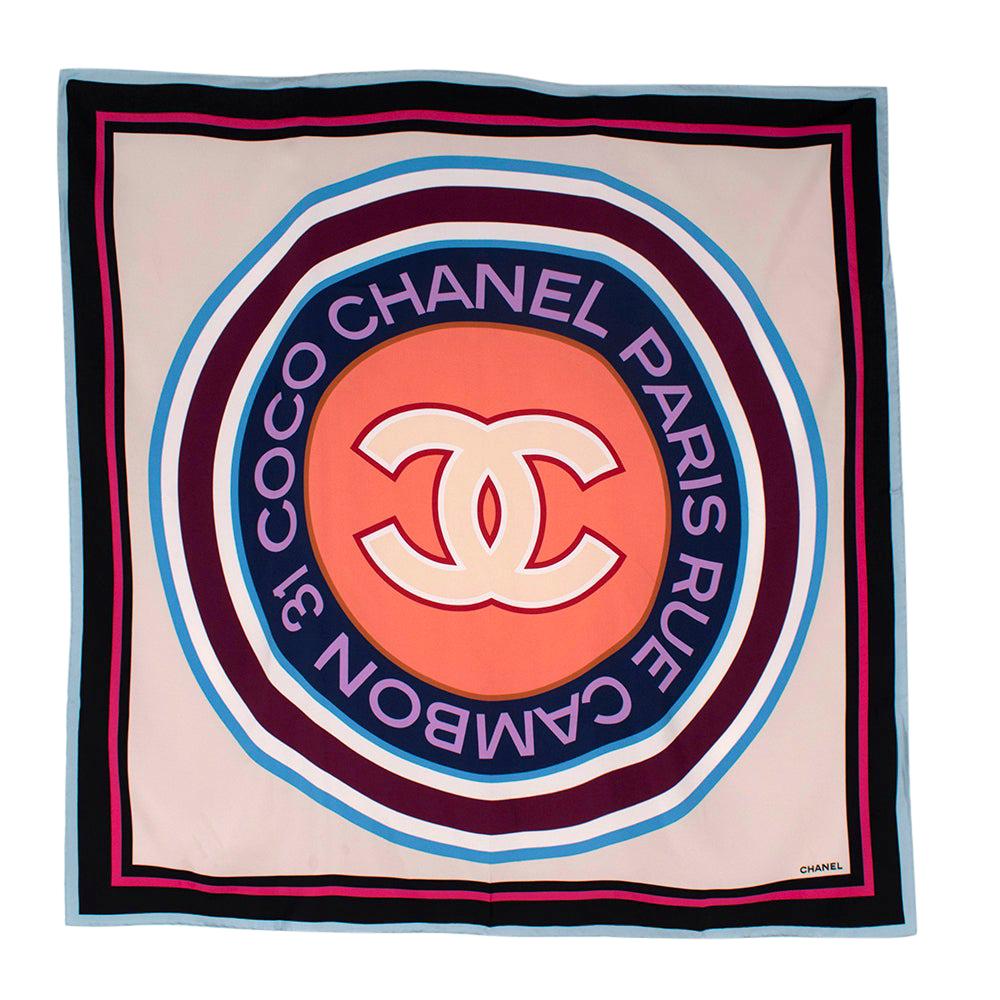 Chanel Logo-Print Cashmere and Silk-Blend Scarf at 1stDibs