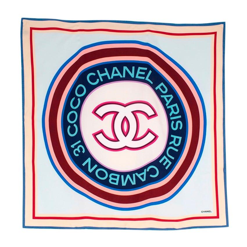 Chanel Logo-Print Cashmere and Silk-Blend Scarf at 1stDibs