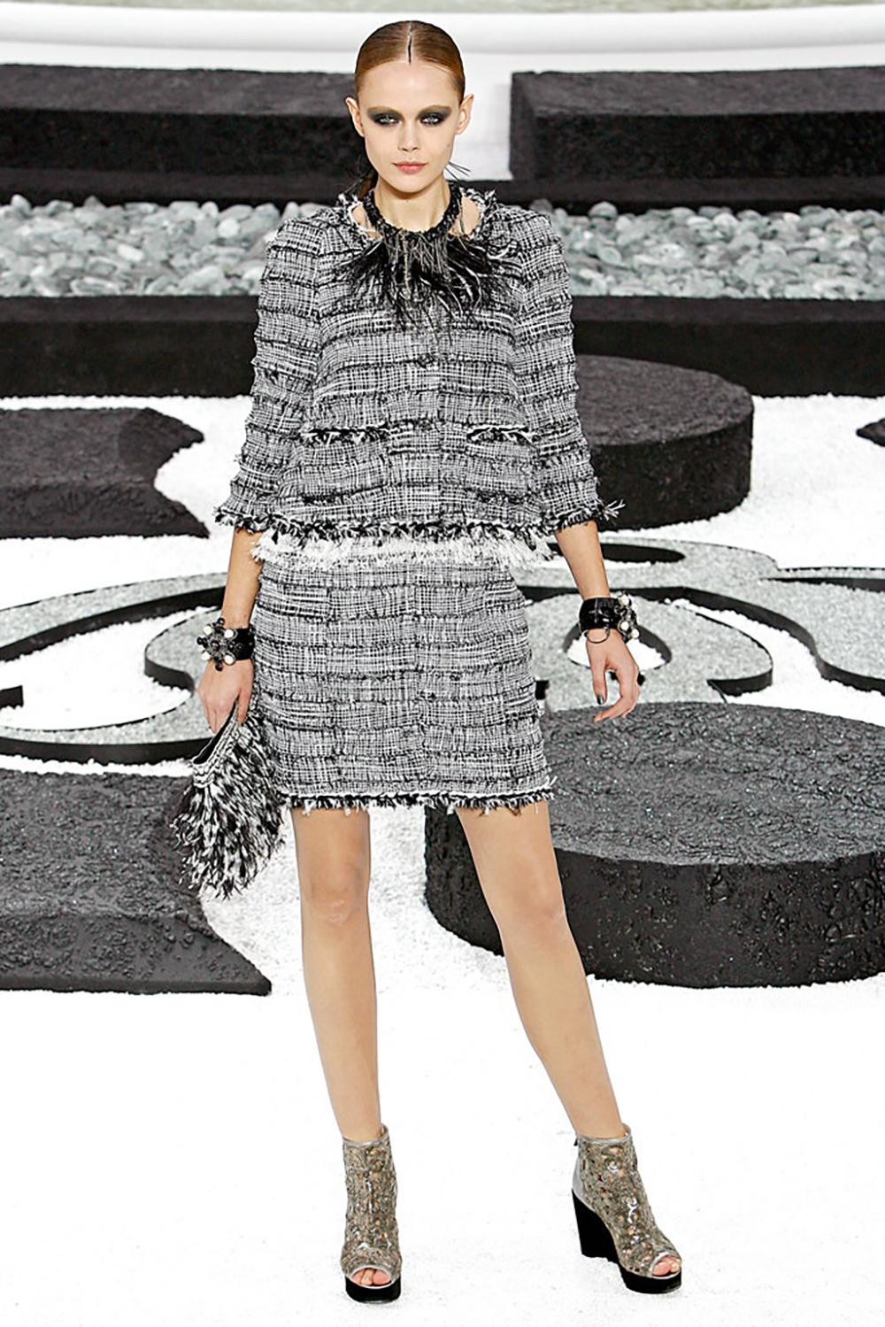 Chanel Ad Campaign Black Lesage Tweed Jacket at 1stDibs