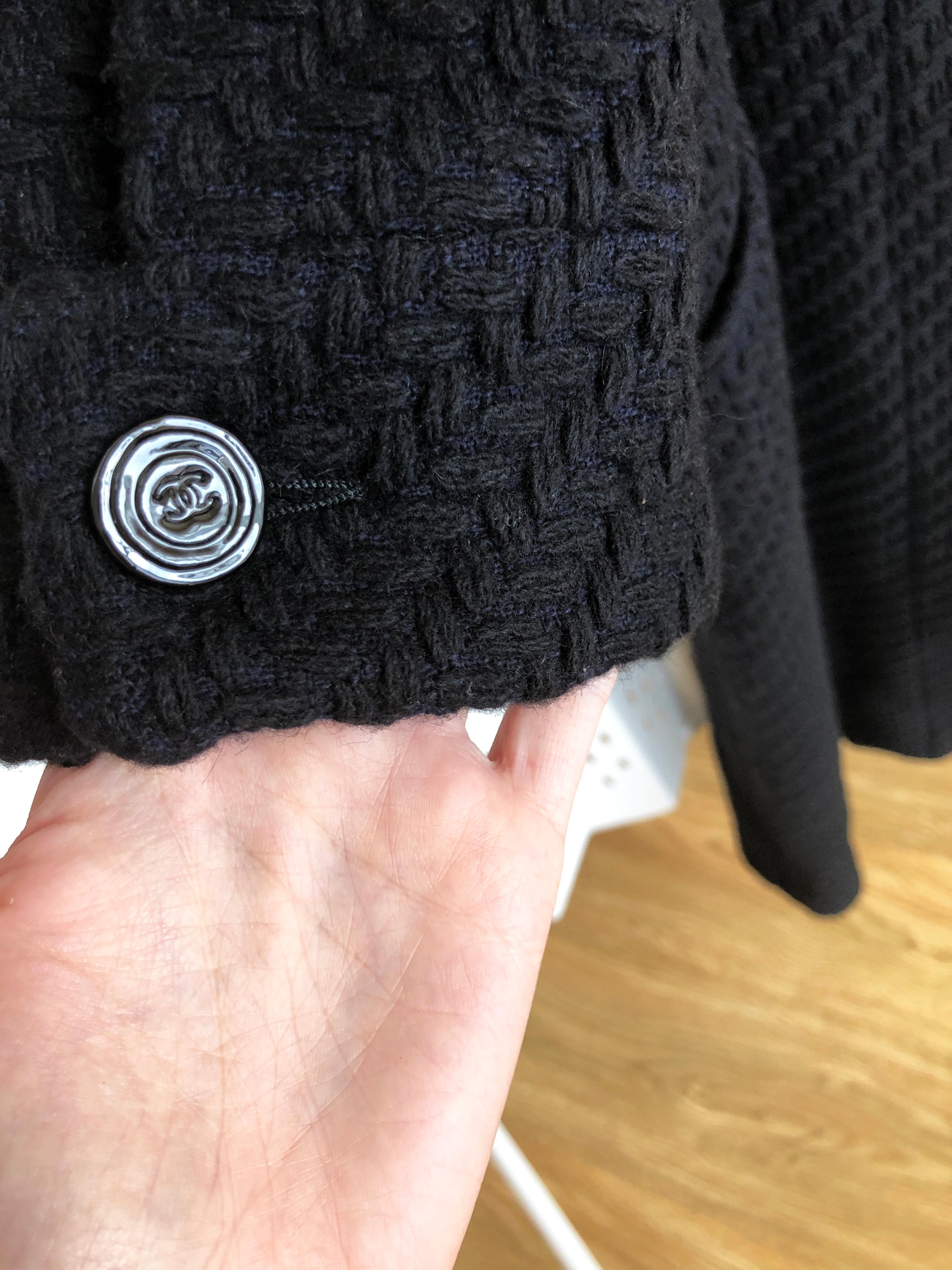 Chanel Runway CC Buttons Maxi Tweed Coat For Sale at 1stDibs