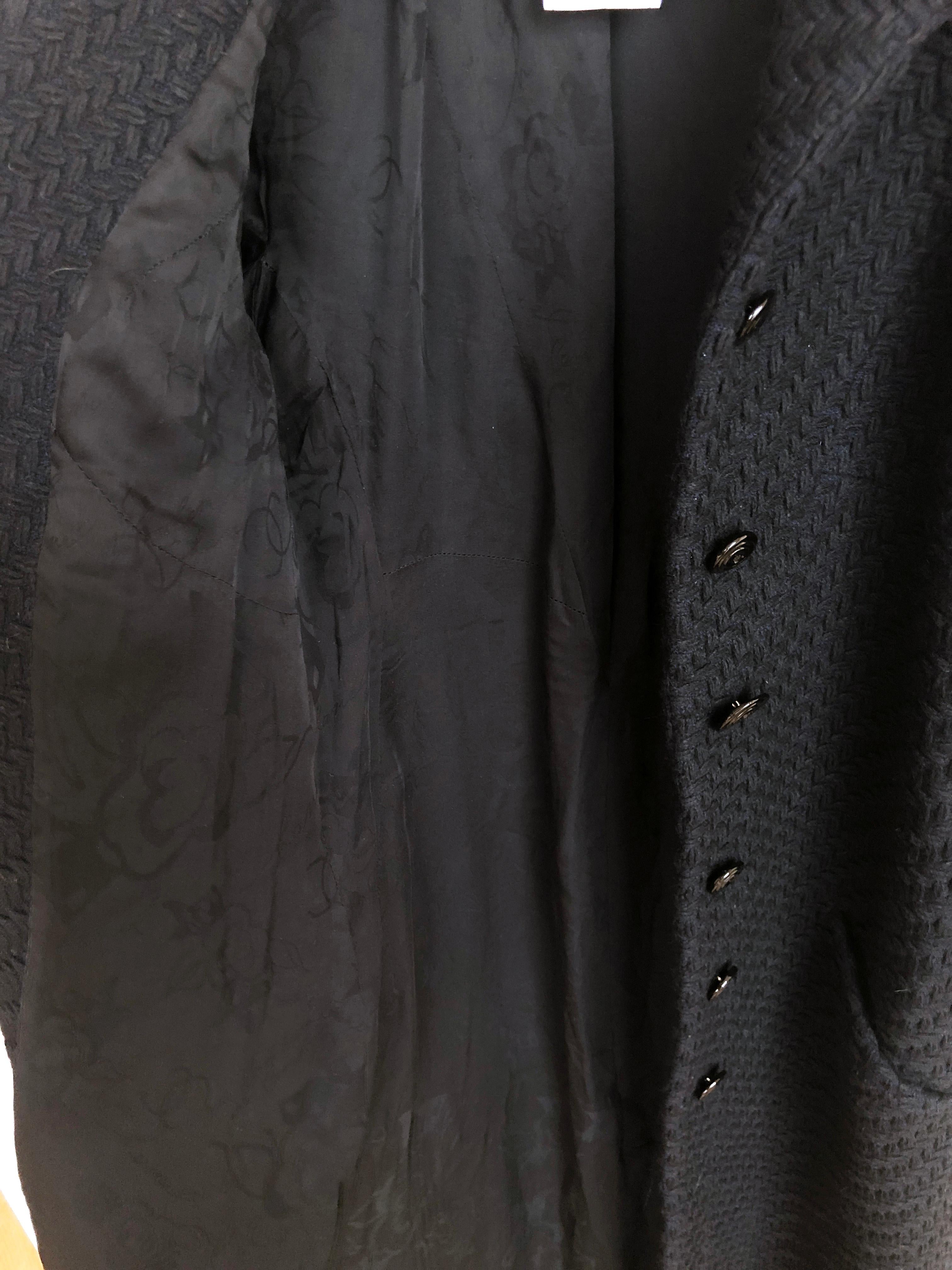 Chanel Runway CC Buttons Maxi Tweed Coat For Sale at 1stDibs