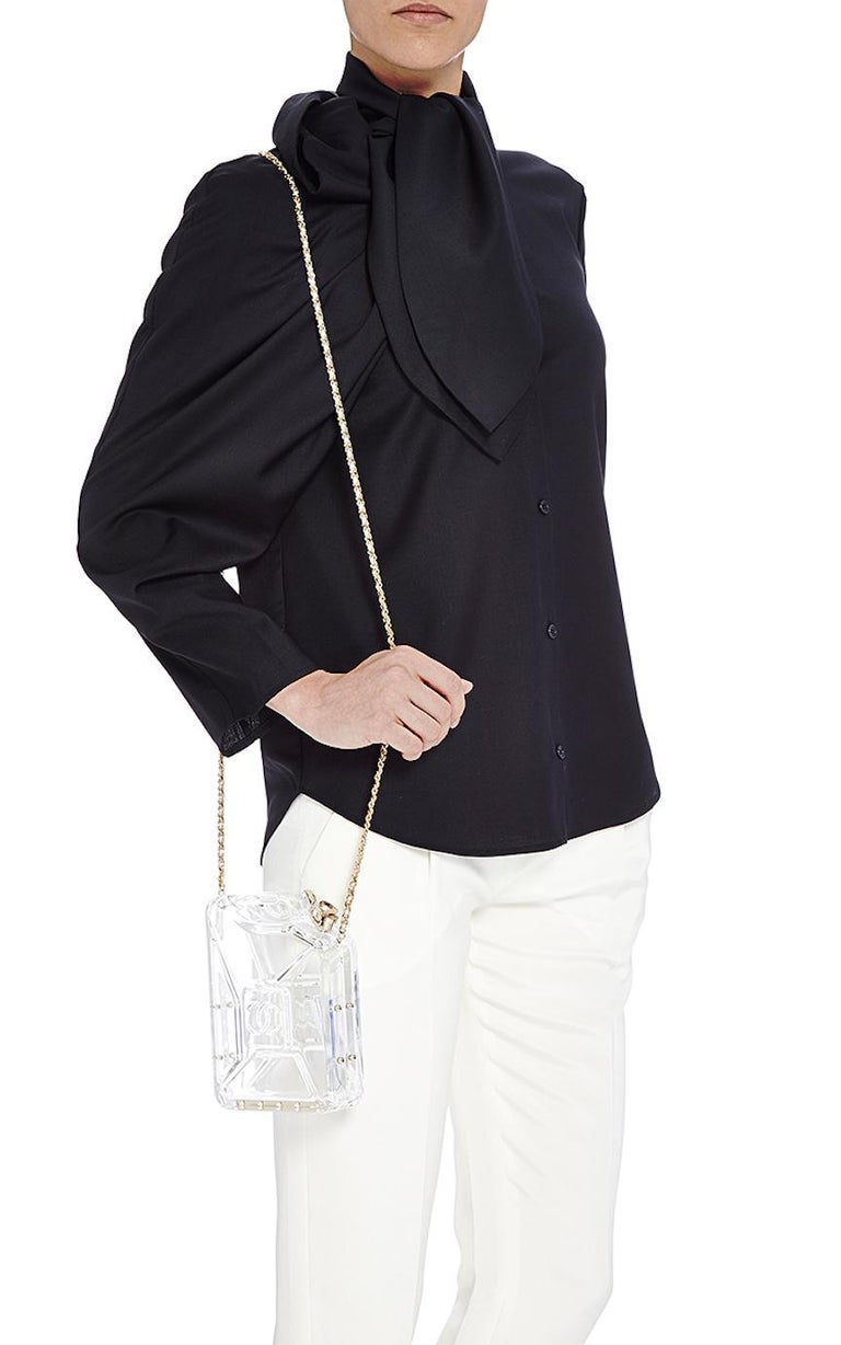 Chanel Runway Clear Translucent Gold Leather Evening Shoulder Bag in ...