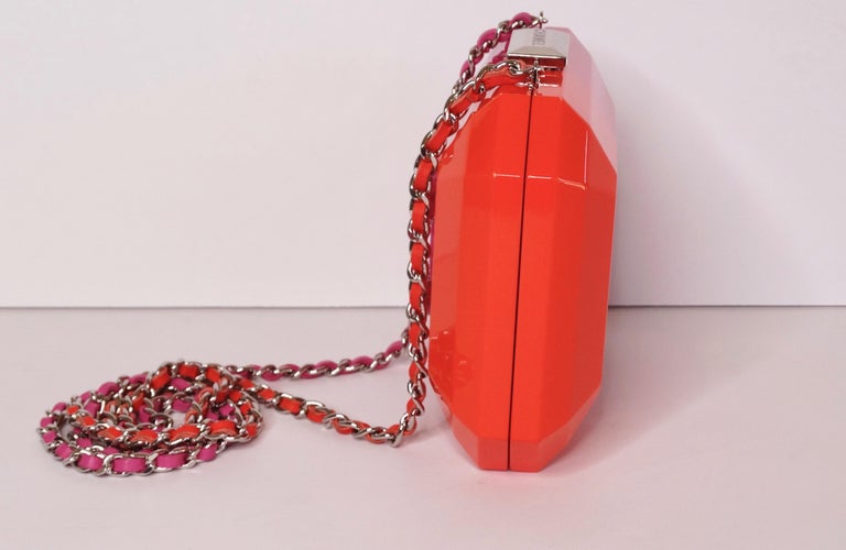Chanel Runway Minaudière Ombre Pink and Orange Hard Shell Handbag at ...