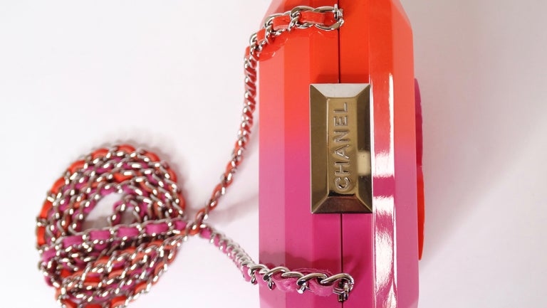 Chanel Runway Minaudière Ombre Pink and Orange Hard Shell Handbag at ...
