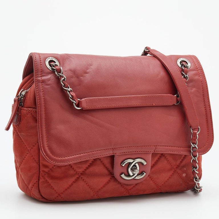 Chanel Rust Orange Quilted Leather In The Mix Flap Bag For Sale at 1stDibs