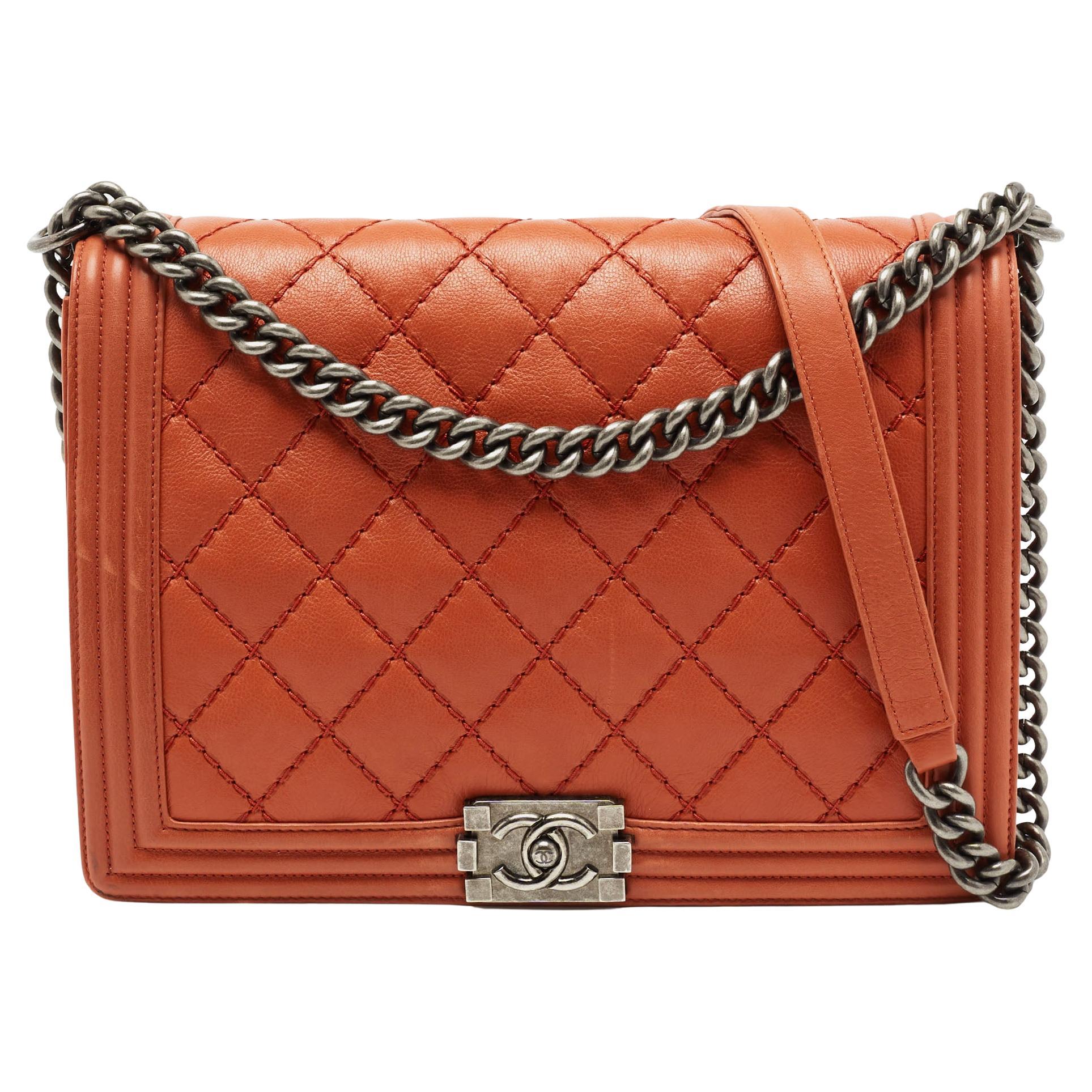 Chanel Maroon Quilted Leather Accordion Reissue Shoulder Bag For Sale ...