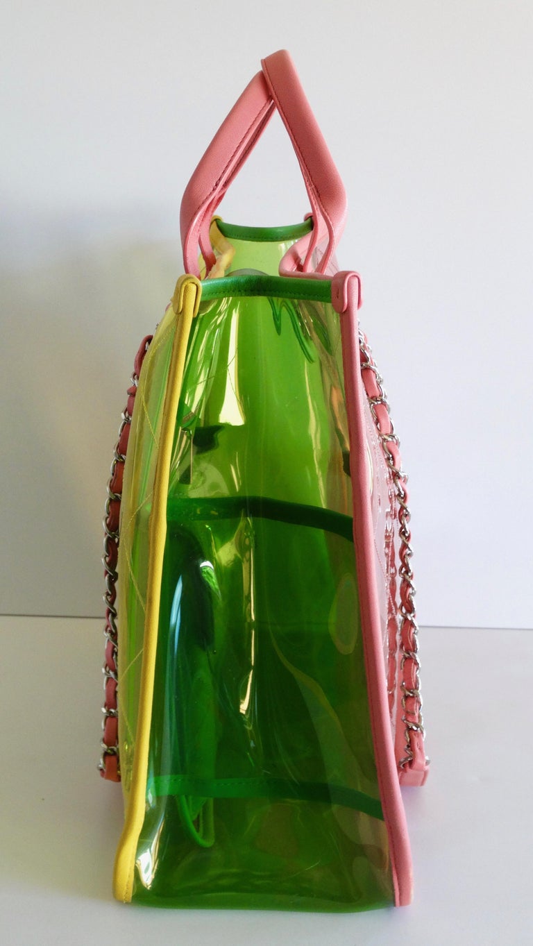 Chanel S/S Coco Splash PVC Quilted Shopping Tote 2018 at 1stDibs