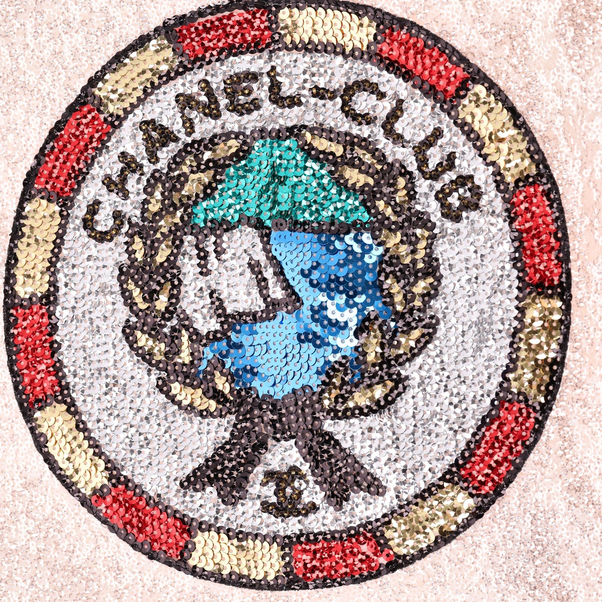 Chanel Sequin Top With Logo Design For Sale at 1stDibs