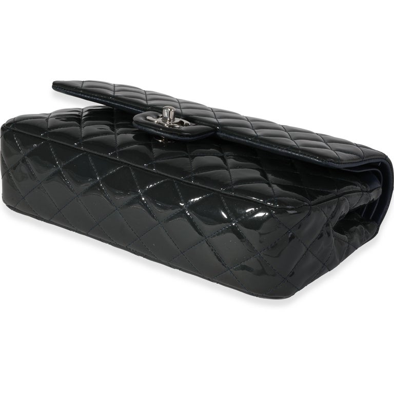 Chanel Shadow and Blue Quilted Patent Leather Medium Classic Double ...