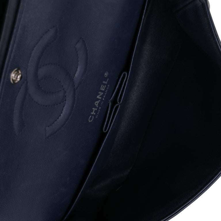 Chanel Shadow and Blue Quilted Patent Leather Medium Classic Double ...