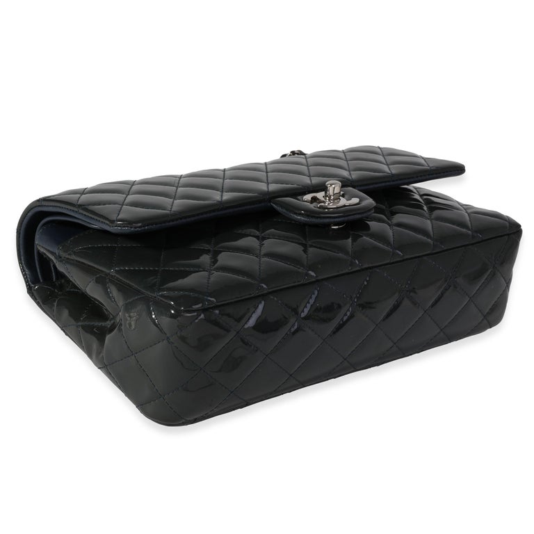 Chanel Shadow and Blue Quilted Patent Leather Medium Classic Double ...