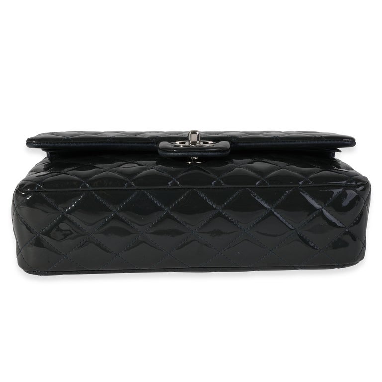 Chanel Shadow and Blue Quilted Patent Leather Medium Classic Double ...