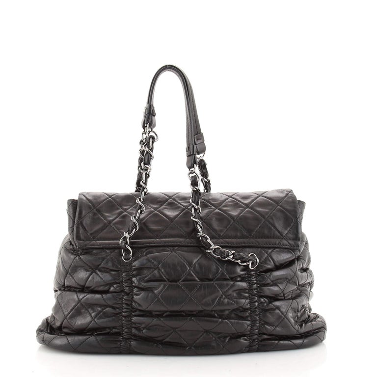 Chanel Sharpei Flap Shoulder Bag Quilted Leather Medium For Sale at 1stDibs