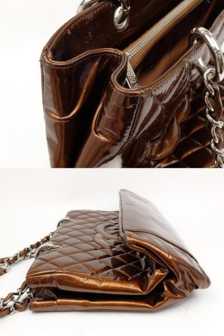 Chanel Shopping Tote Bronze Copper Quilted Chain Grand Gst 231199 Brown ...