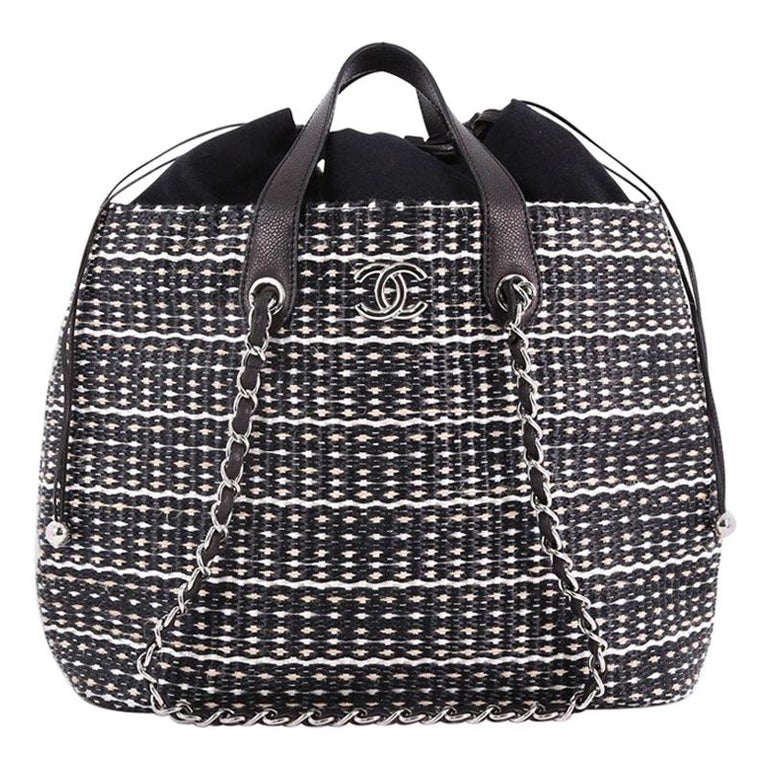 Chanel Shopping Tote Woven Straw Large at 1stDibs