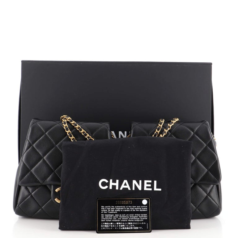 Chanel Side Packs Flap Bag Quilted Lambskin Small For Sale at 1stDibs
