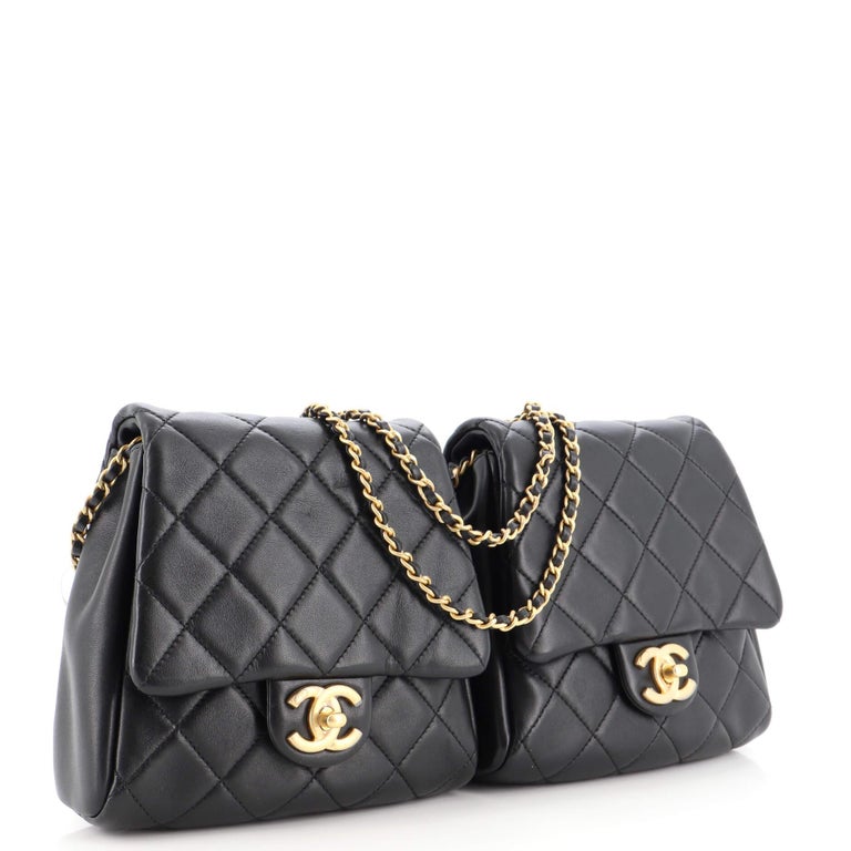 Chanel Side Packs Flap Bag Quilted Lambskin Small For Sale at 1stDibs