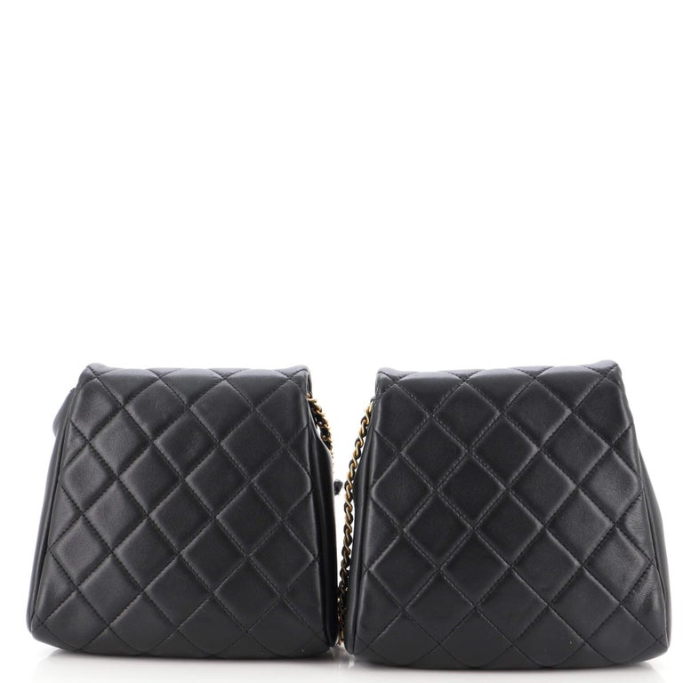 Chanel Side Packs Flap Bag Quilted Lambskin Small For Sale at 1stDibs