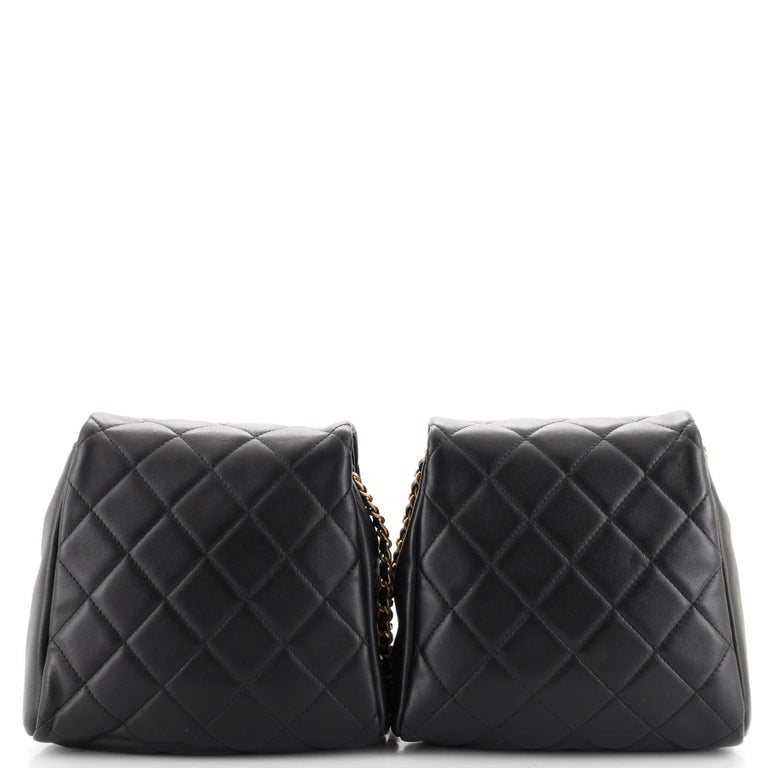Chanel Side Packs Flap Bag Quilted Lambskin Small For Sale at 1stDibs