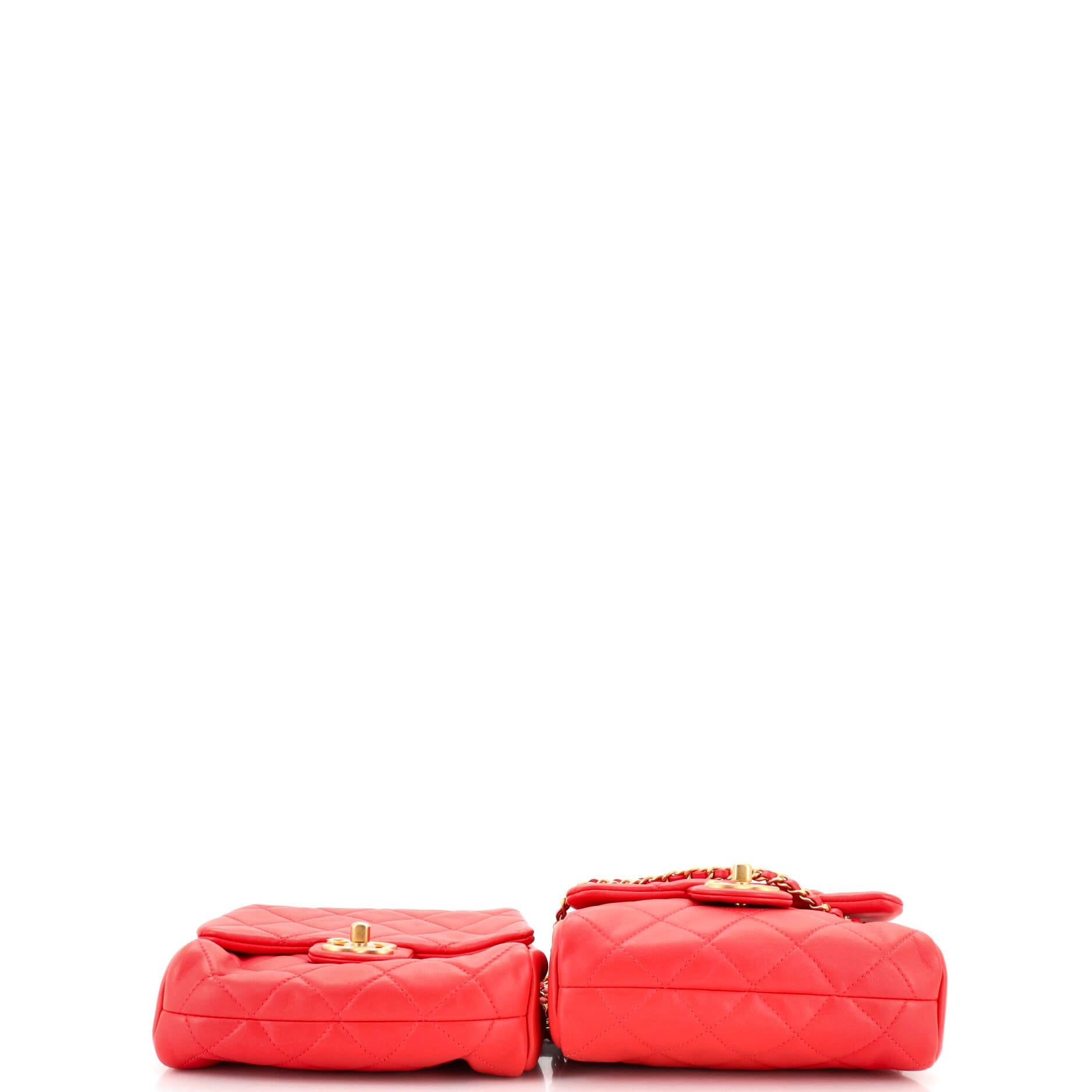 Chanel Side Packs Flap Bag Quilted Lambskin Small For Sale at 1stDibs