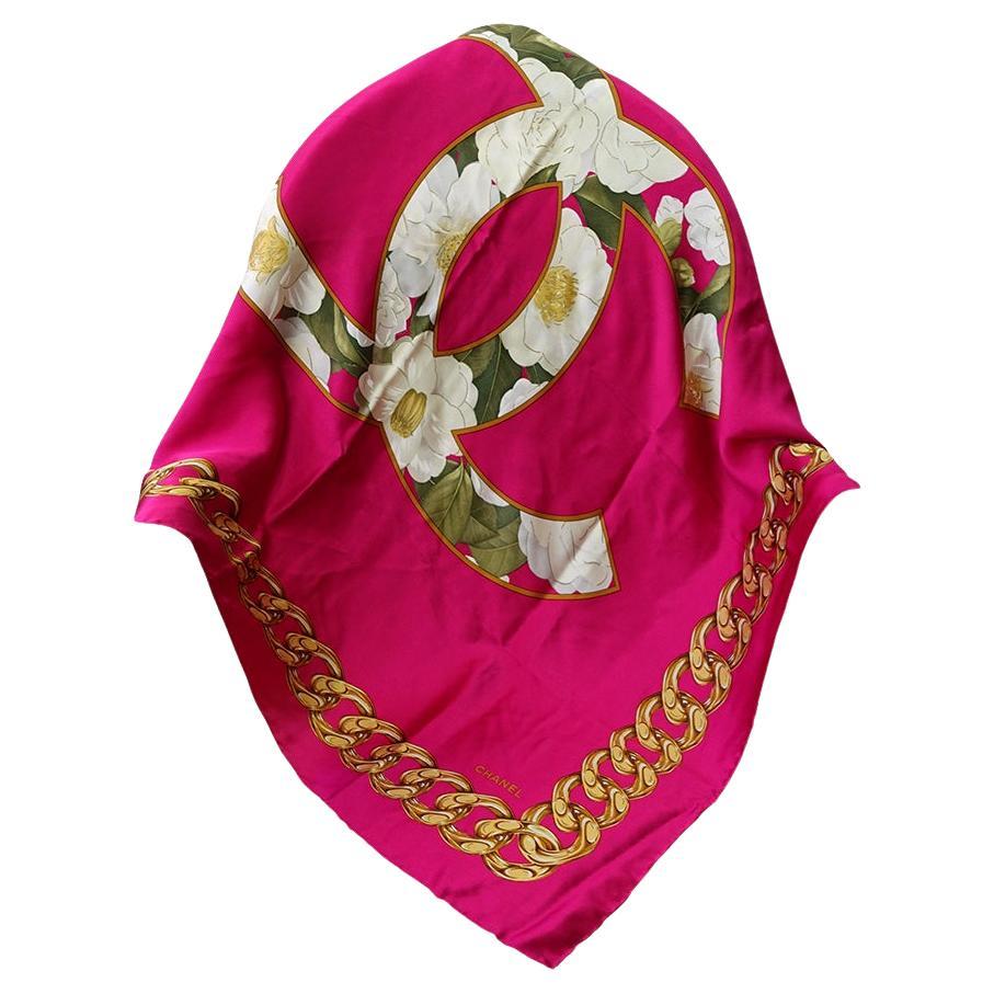 Chanel Multi-Color Signature Logo Silk Scarf at 1stDibs | chanel ...