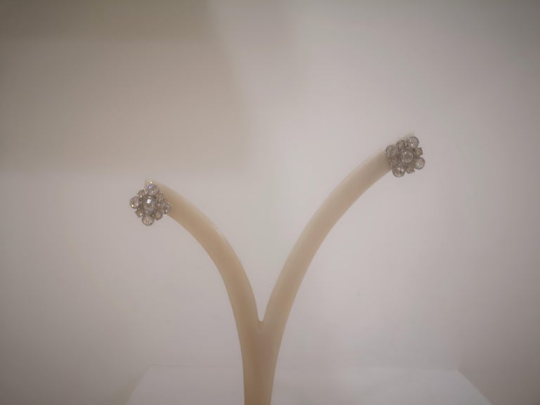 Chanel Silver Crystal stones earrings at 1stDibs