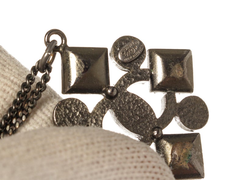 Chanel Silver Gem CC Necklace For Sale at 1stDibs