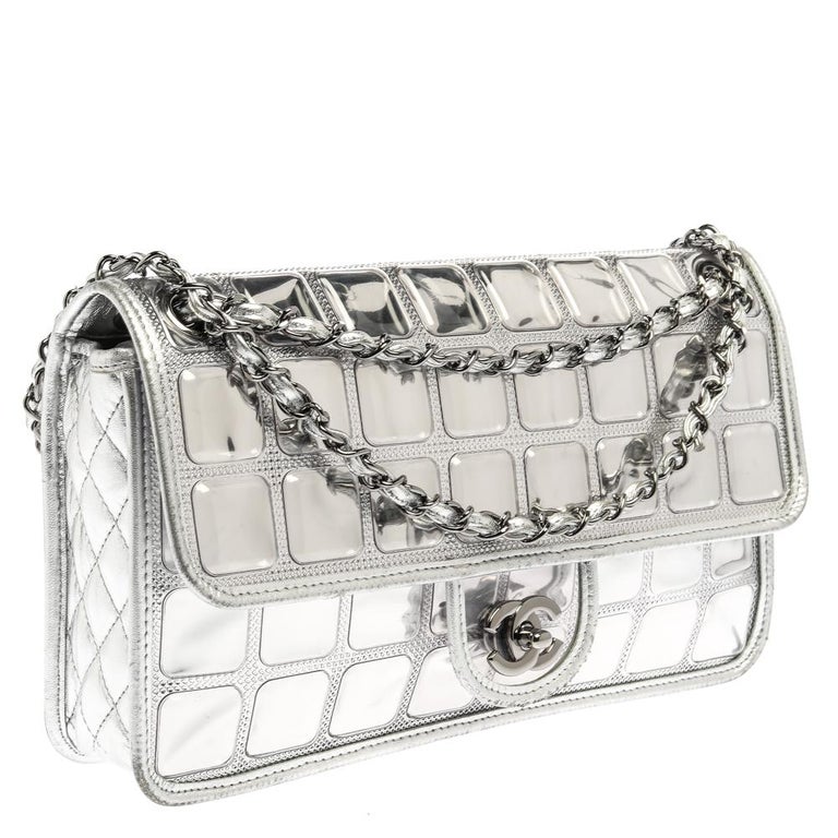 Chanel Silver Leather Ice Cube Limited Edition Flap Bag at 1stDibs ...