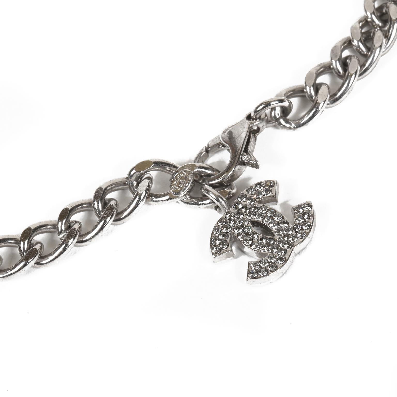 Chanel Silver Letter Charms Necklace For Sale at 1stDibs | chanel charm ...