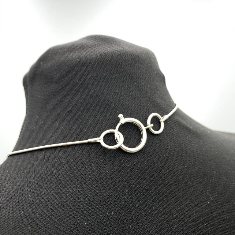 Chanel Silver Metal Chain Necklace Woman Pendant For Sale at 1stDibs