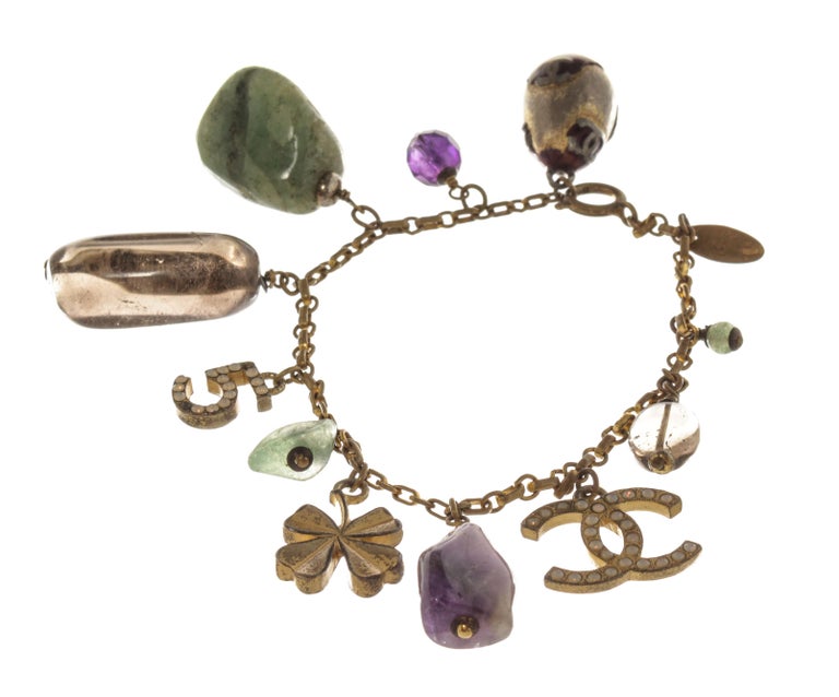Chanel Multistone and Charm Bracelet For Sale at 1stDibs