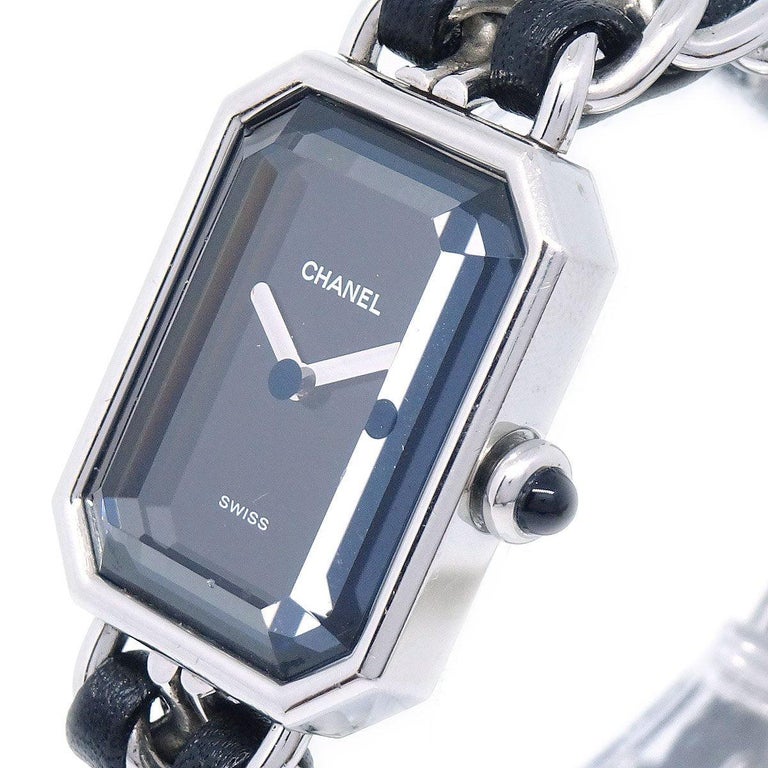 CHANEL Silver Stainless Steel Leather Chain Premiere Ladies Quartz ...