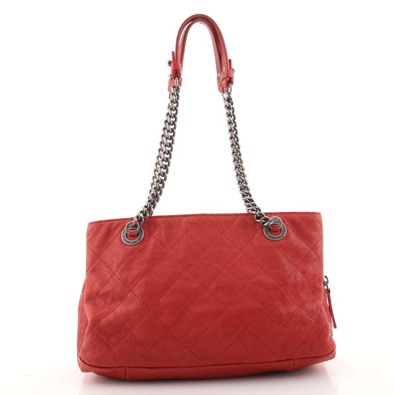 Chanel Simply CC Tote Quilted Caviar Medium For Sale at 1stDibs