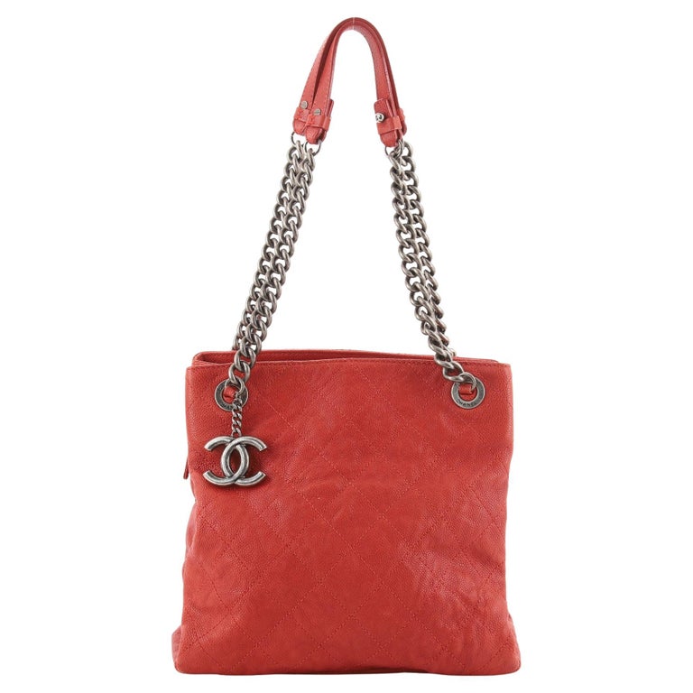 Chanel Simply CC Tote Quilted Caviar Small at 1stDibs