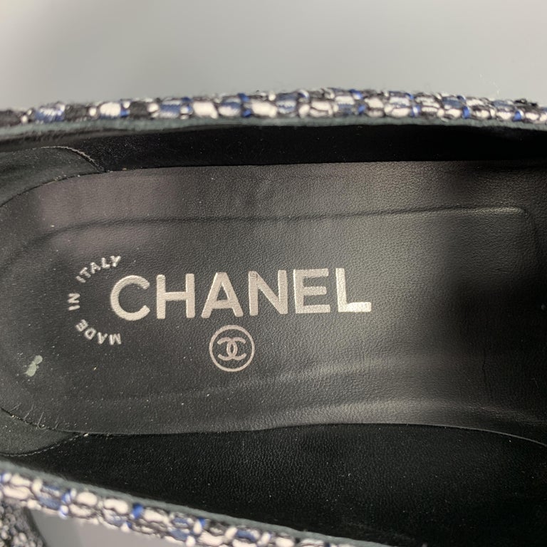 CHANEL Size 10.5 Grey Tweed Loafer Flats at 1stDibs | chanel tweed loafers