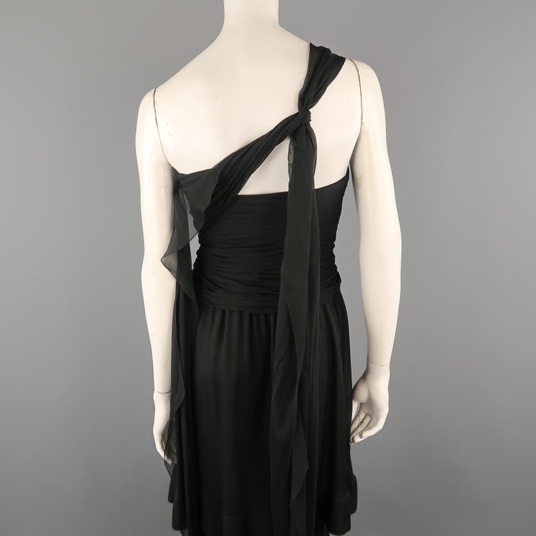 CHANEL Size 4 Black Silk SS 2003 Bustier Wide Leg Skirt Jumpsuit For ...