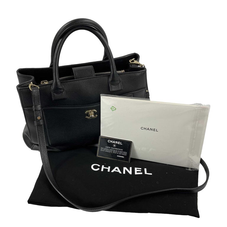 CHANEL- Small Black Neo Executive Tote / Grained Calfskin / Crossbody ...