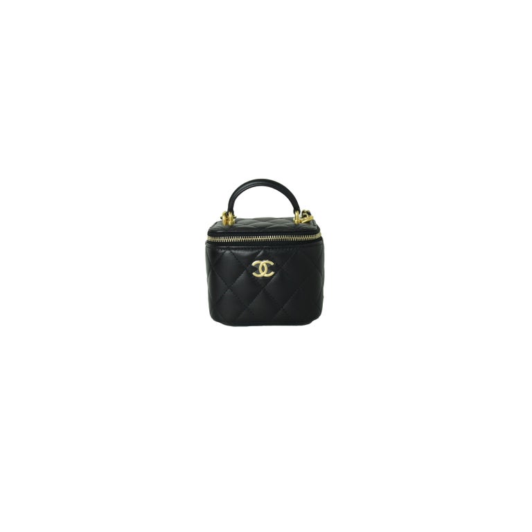 Chanel Small Vanity With Chain Lambskin Gold-Tone Metal Black For Sale ...