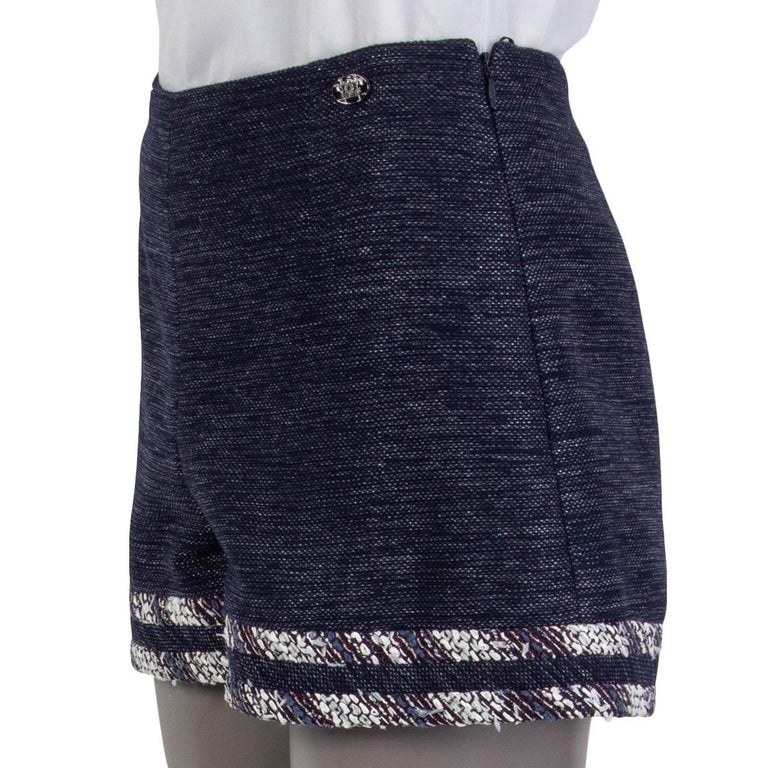 CHANEL smokey purple cotton 2013 TWEED Shorts Pants 38 S For Sale at ...