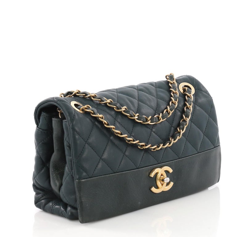 Chanel Soft Elegance Flap Bag Quilted Distressed Calfskin Medium at 1stDibs