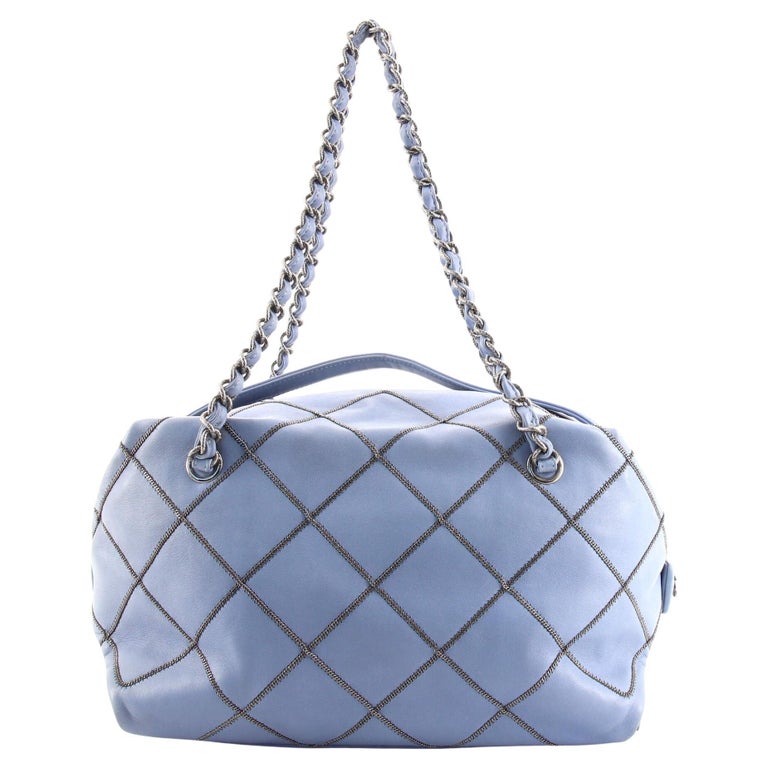 Chanel Soft Zip Bowler Bag Quilted Leather with Micro Chain Detail ...