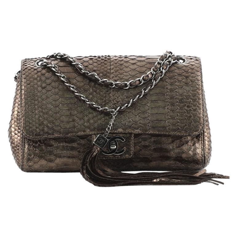Chanel Soho Tassel Flap Bag Python Medium at 1stDibs