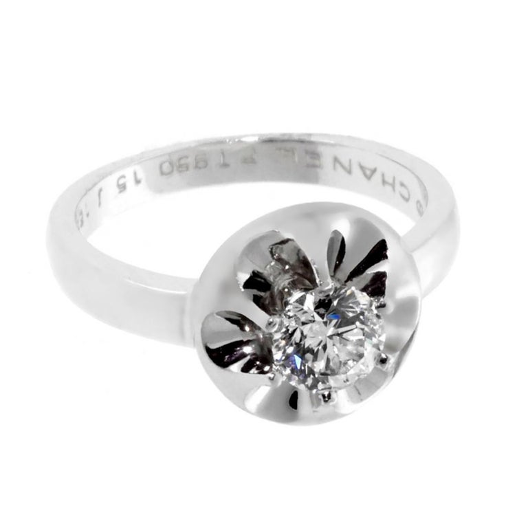 Chanel Solitaire Diamond Platinum Ring For Sale (Free Shipping) at ...
