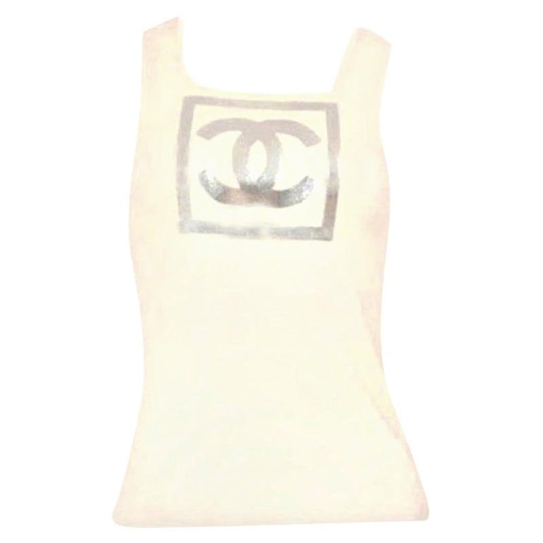 Chanel Sport Gorgeous Tank Top with CC Logos For Sale at 1stDibs