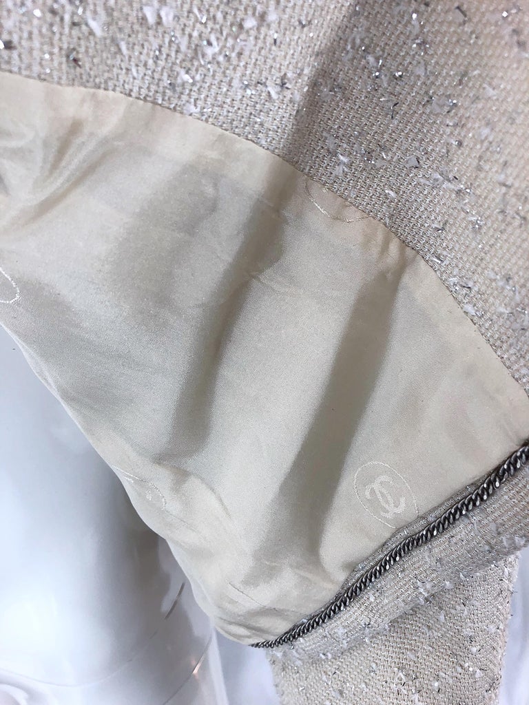 Chanel Spring 1999 Size 36 Fantasy Tweet Ivory Silver Vintage Cropped ...