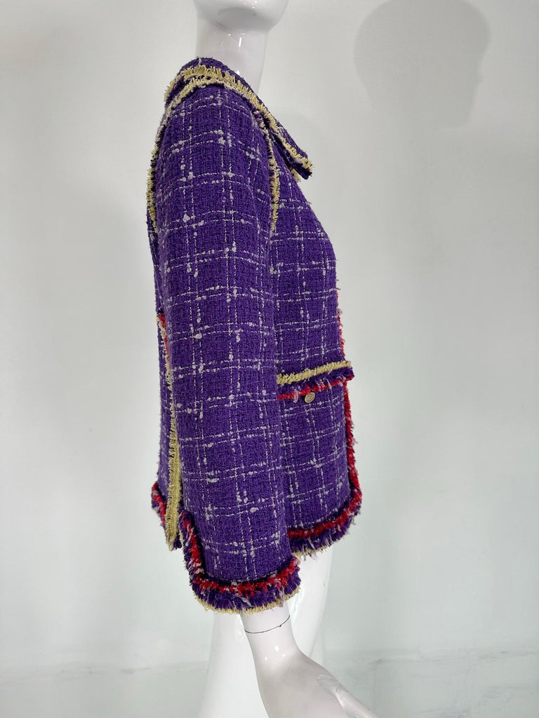 Chanel Spring 2006P Look 16 Purple Red Black Yellow Tweed Jacket 40 For ...